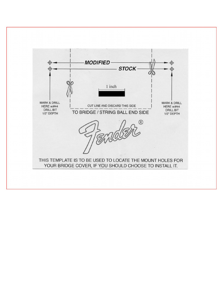 Fender Jazz Bridge Cover Template | PDF