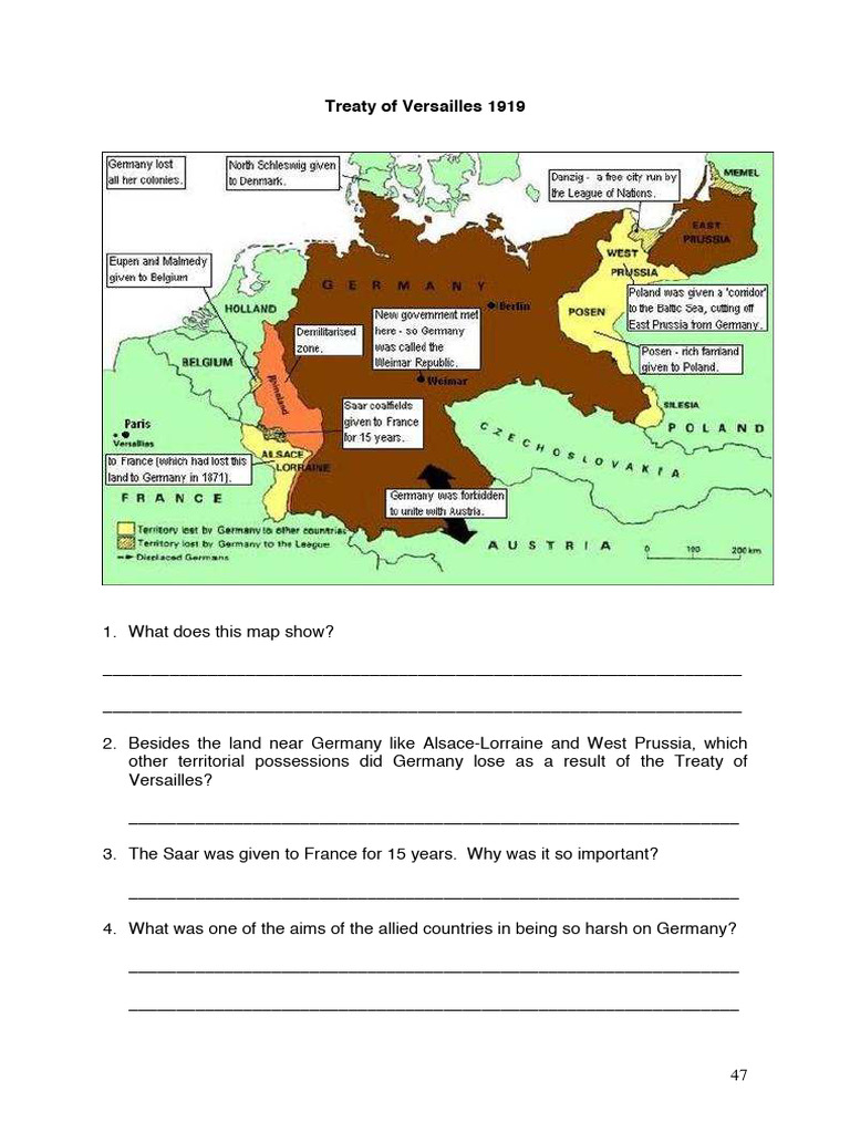 WH - World History Handouts | PDF | Treaty Of Versailles | League Of ...