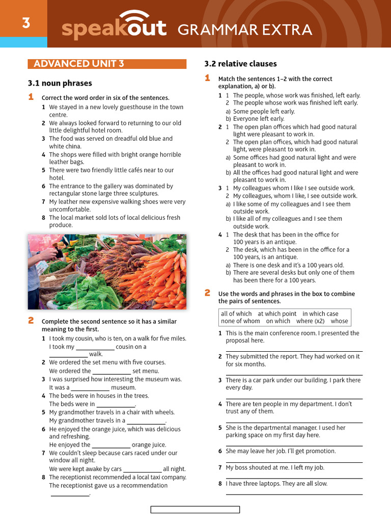 Speakout Grammar Extra Advanced Unit 3 | PDF | Sentence (Linguistics) | Linguistics