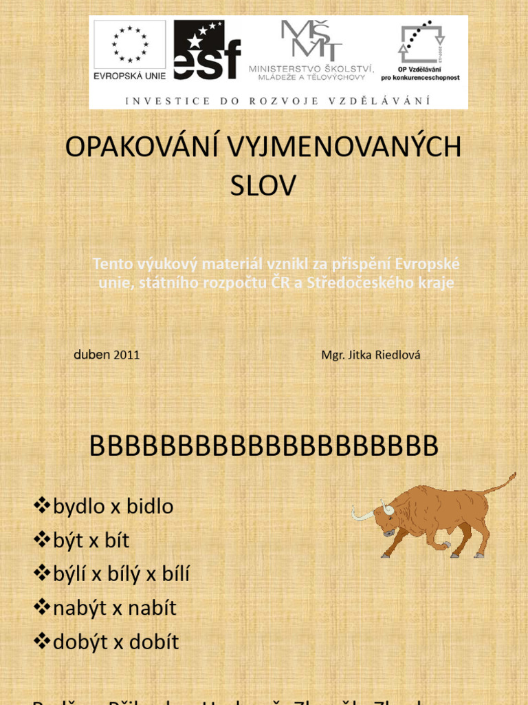 1 Opakování - Vyjmenovaných - Slov | PDF