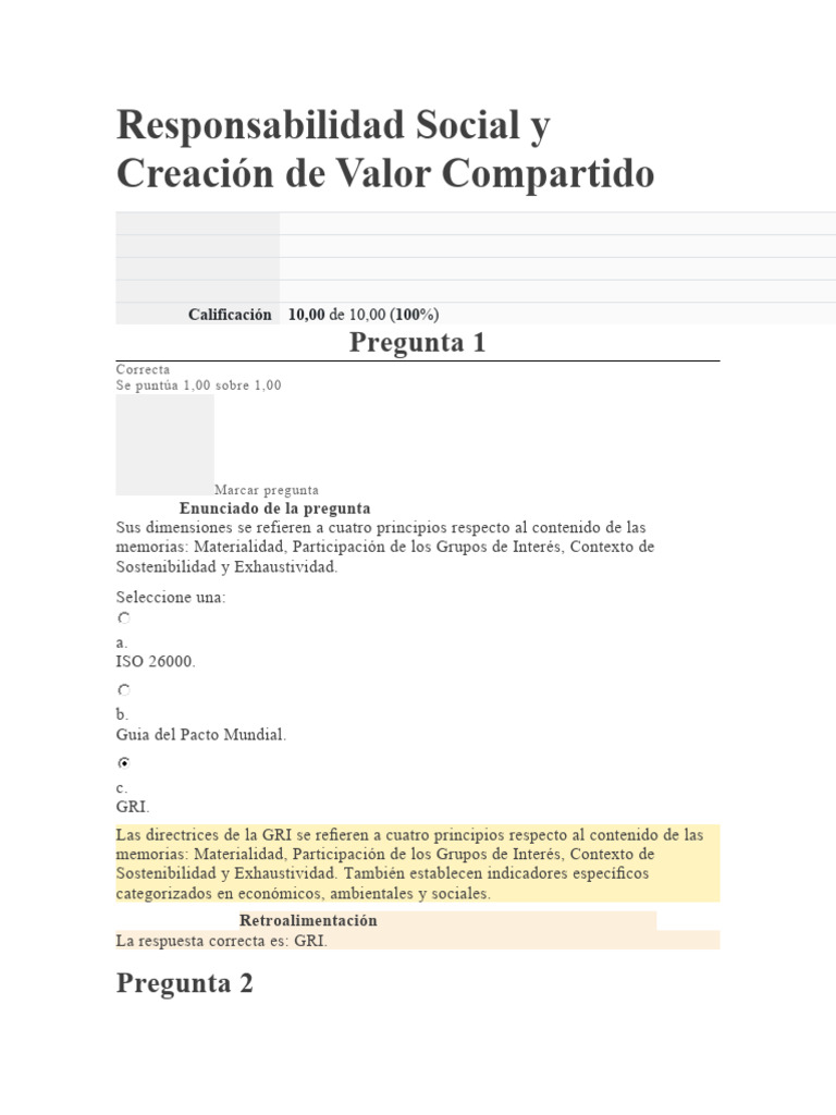 Examen Clase 3 | PDF | Responsabilidad social corporativa | Economias
