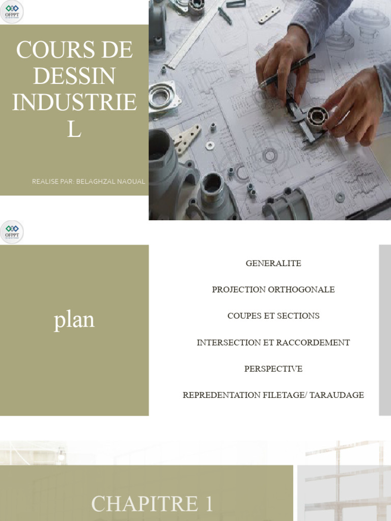 COURS de DESSIN INDUSTRIEL [Enregistrement Automatique] | PDF | Dessin technique | Perspective ...