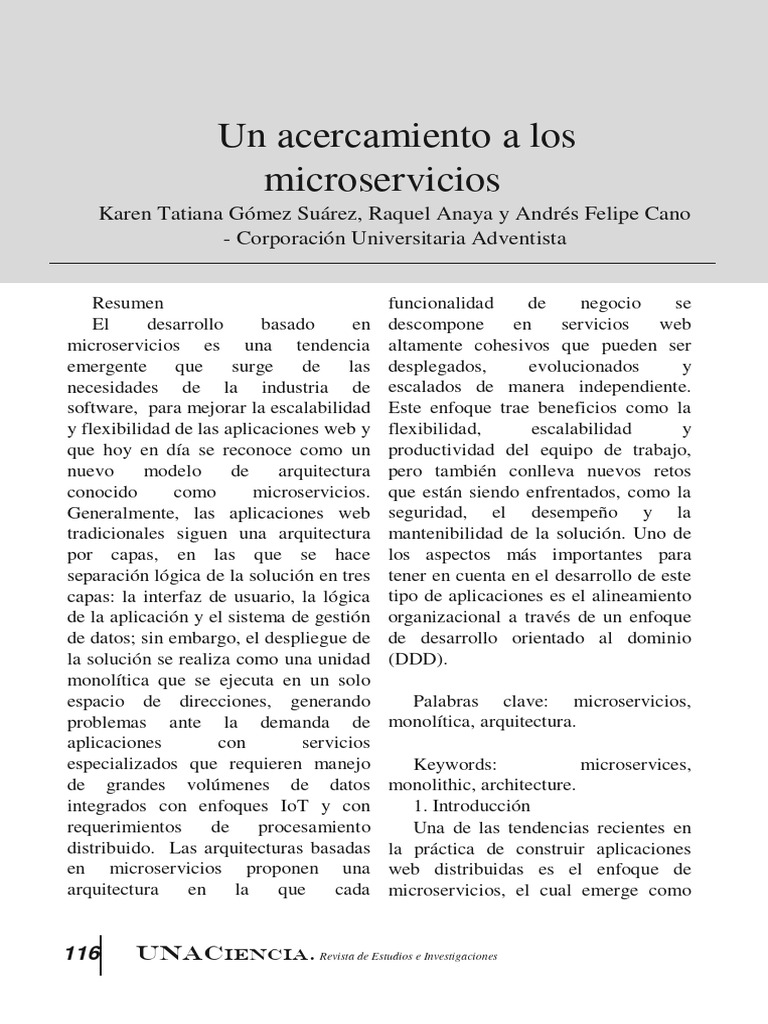 Un Acercamiento A Los Microservicios | PDF | Arquitectura orientada a ... Un Acercamiento A Los Microservicios | PDF | Arquitectura orientada a ...