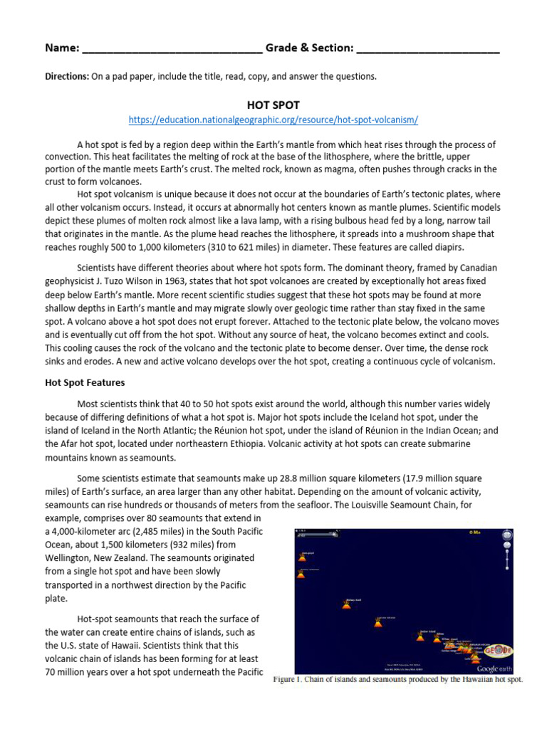 Hot Spot | PDF | Volcano | Terrestrial Planets