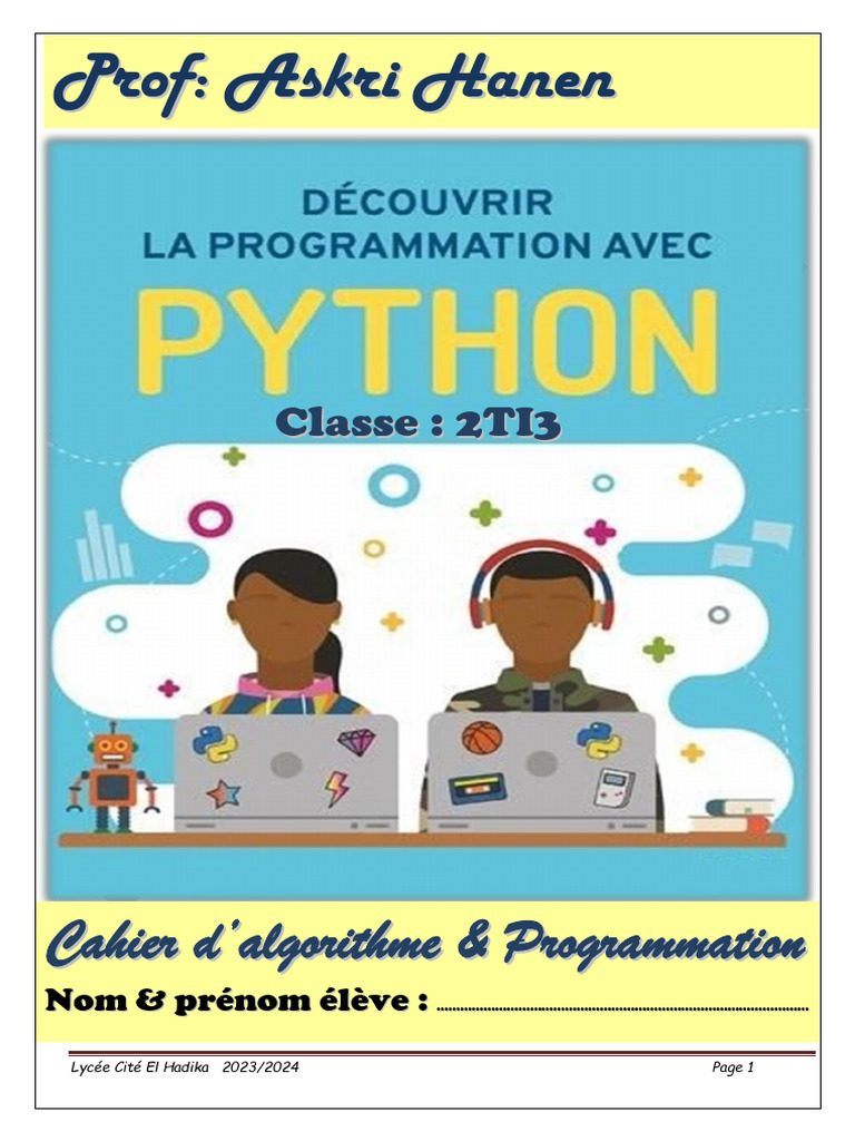 Cours Pensee Comptationnelle Et Programmation | PDF | Programmation ...