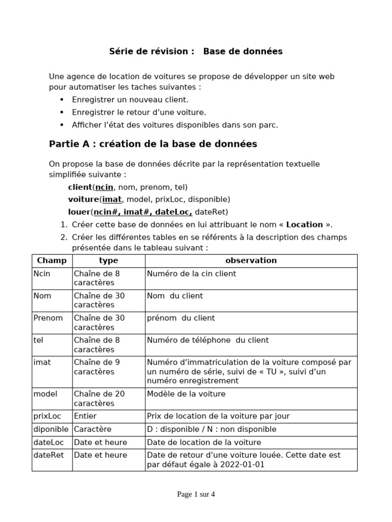 Serie de Revision Base de Donnees | PDF | Génie logiciel | Logiciel