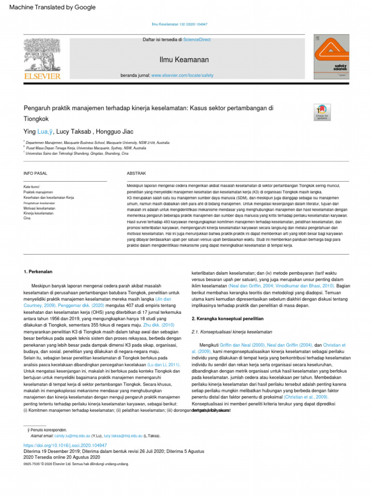 Translate Safety Sciene | PDF | Karier & Perkembangan | Komputer