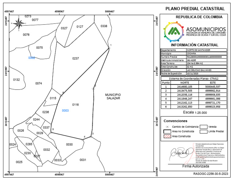 Formato-Plano-Predial Rasogc-2256-30-5-2023 | PDF