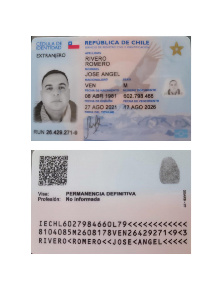 Cedula Chilena JR 2023 | PDF