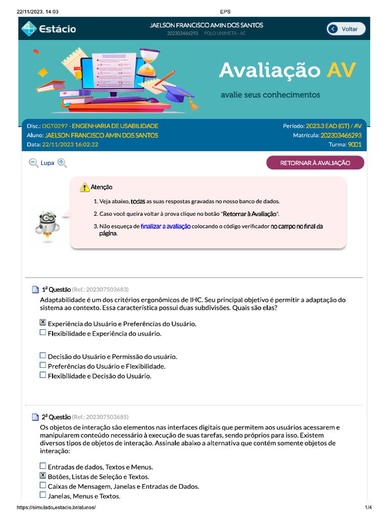 Prova Engenharia Usabilidade | PDF
