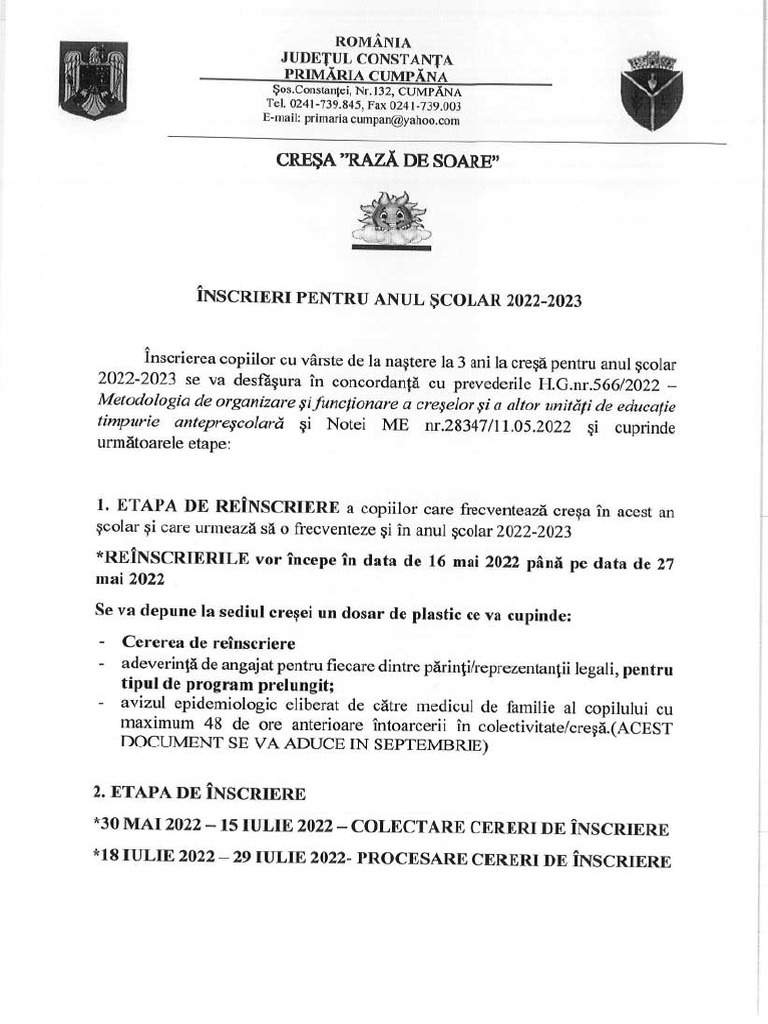 24.05.2022.anunt Cresa | PDF