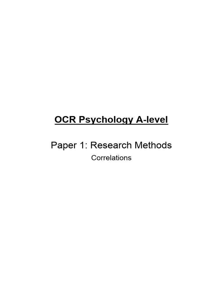 Paper 1 - Research Methods - Correlational Studies | PDF | Causality ...
