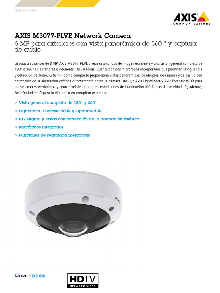 Datasheet Axis m3077 Plve Network Camera Es ES 414463 | PDF | protocolo ...
