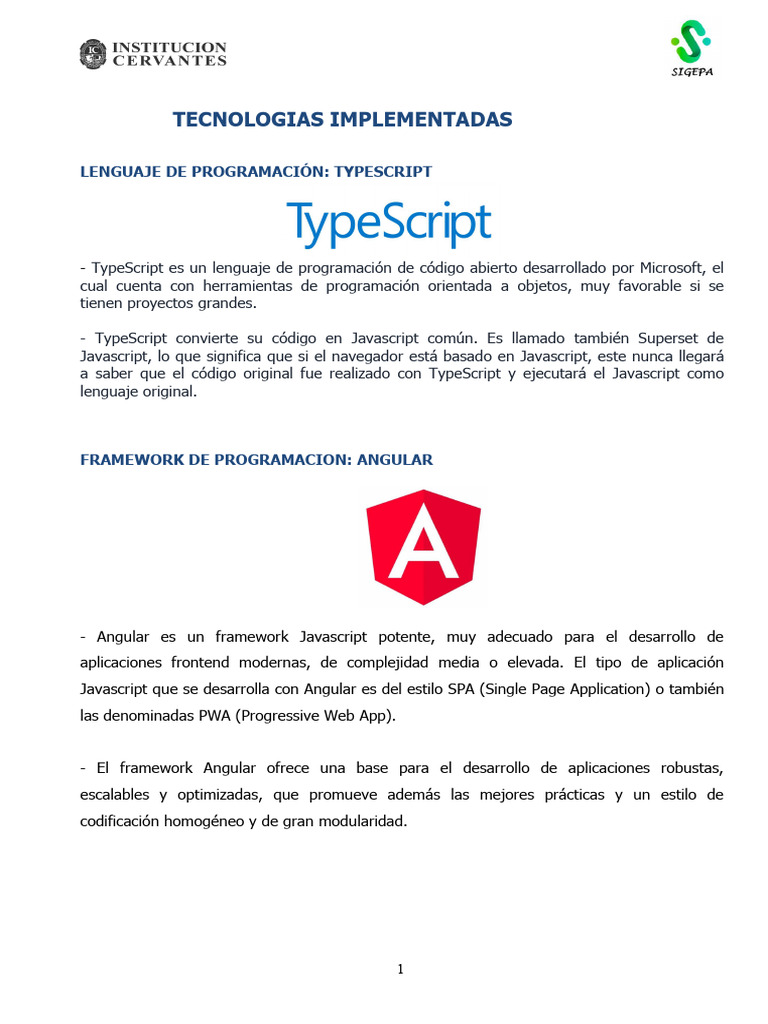 Tecnologiass SIGEPA | PDF | Script Java | Bootstrap (marco frontal)