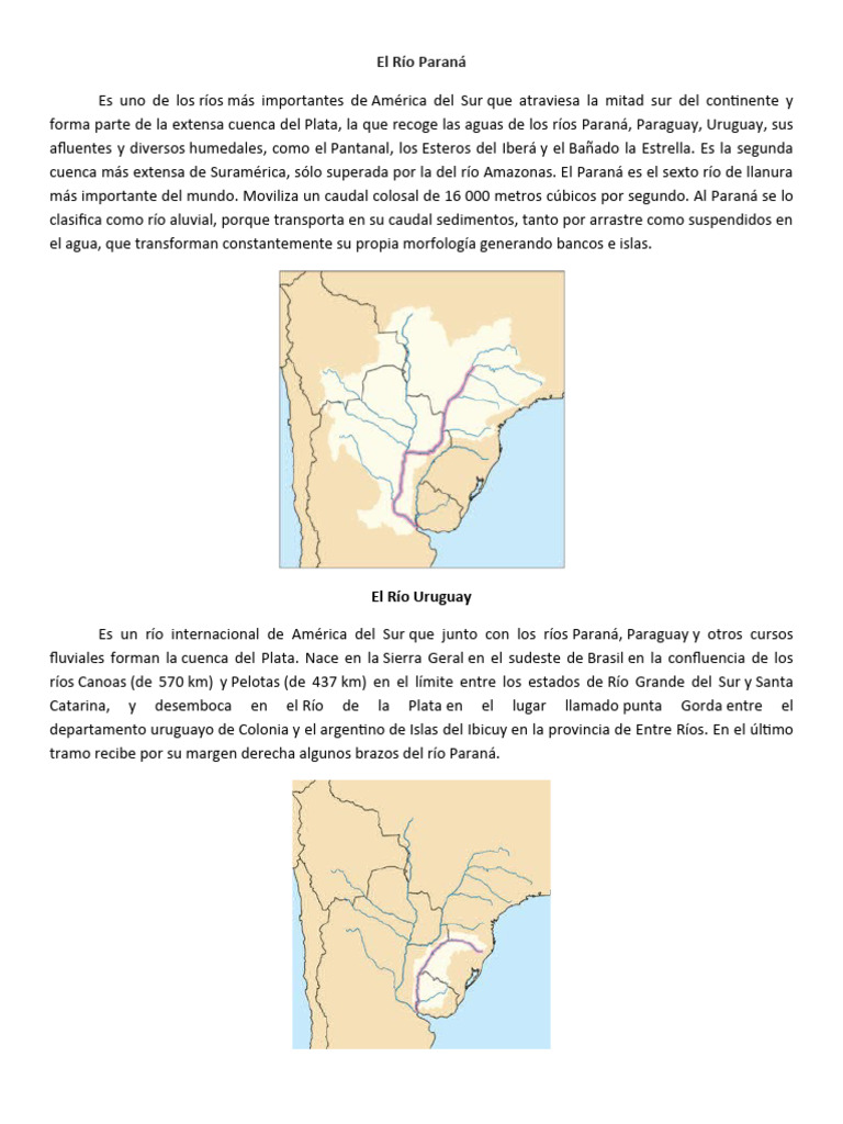 Ríos Importantes de Argentina | Descargar gratis PDF | Río | Geomorfología