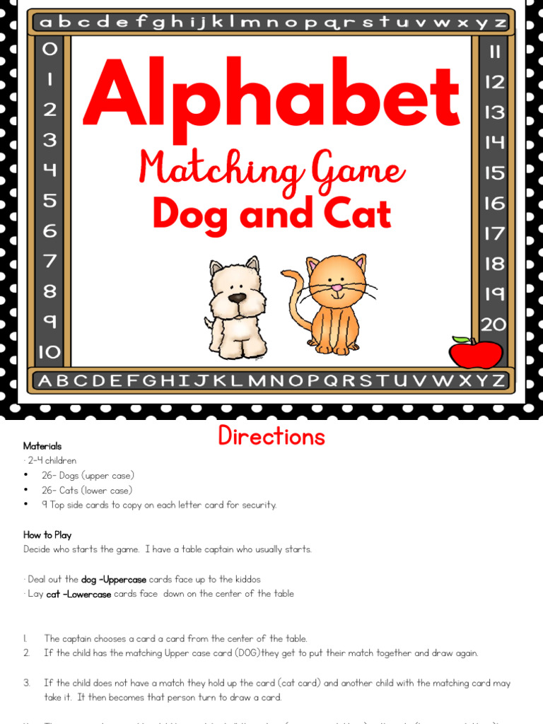 Alphabet Lower and Upper Case Matching Card Game 1 | PDF
