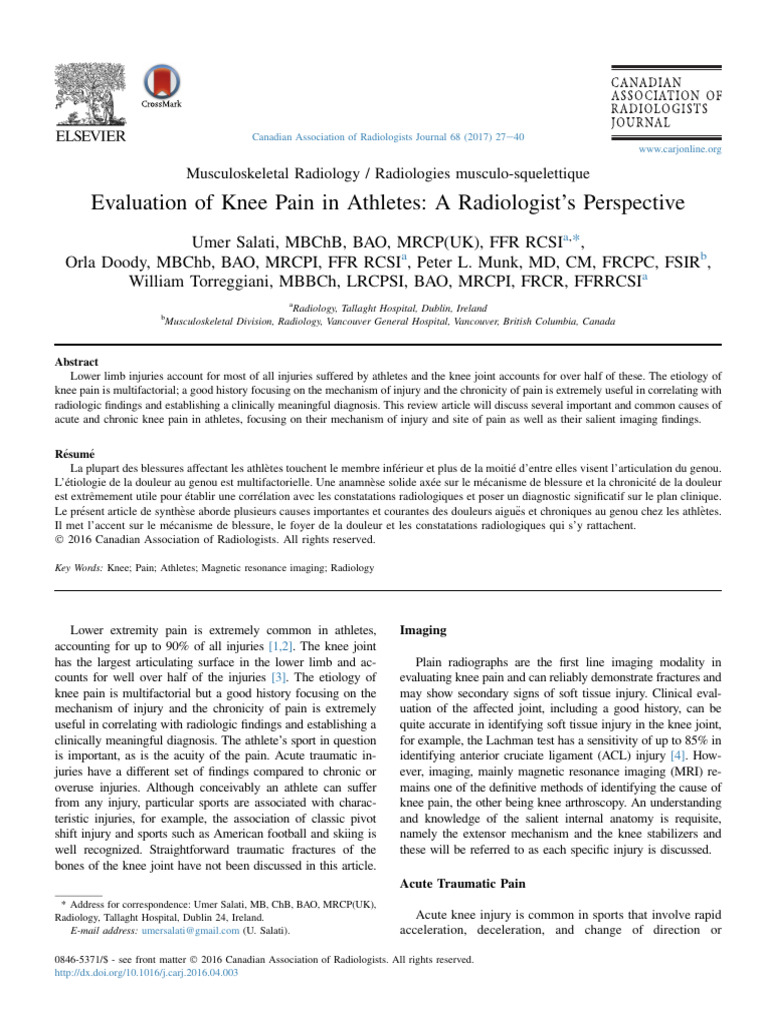 Knee Injury Evaluation Radiology Perspective | PDF | Knee | Human Anatomy