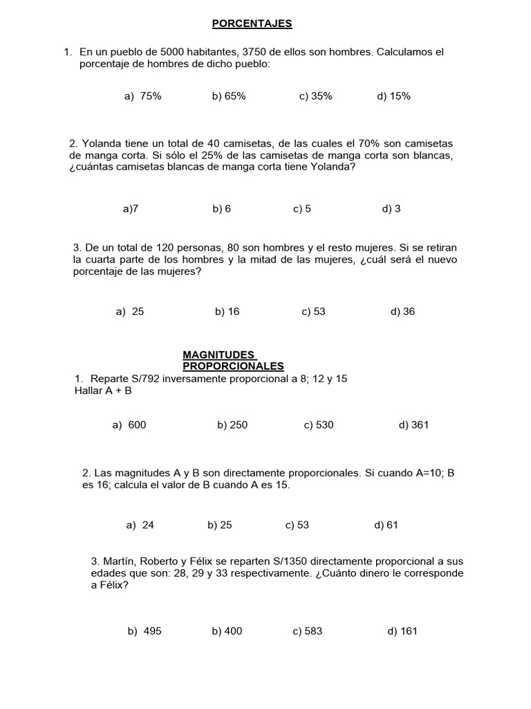Ejercicios de Matematicas | PDF | Aritmética | Matemática Elemental