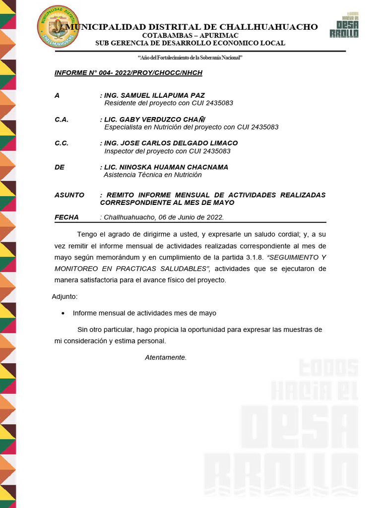 Informes 2022 Solo Mayo | PDF