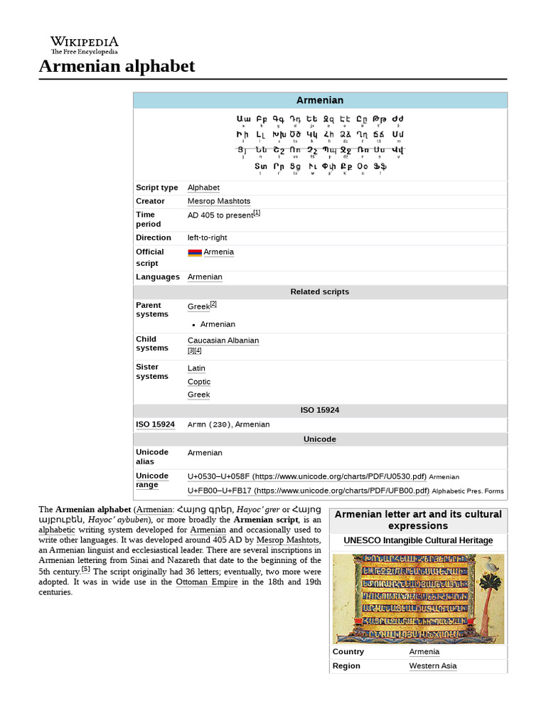 Armenian_alphabet | PDF | Writing | Orthography