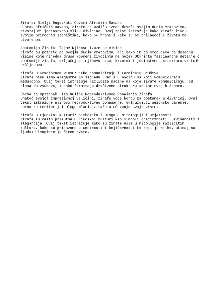 Zirafa | PDF