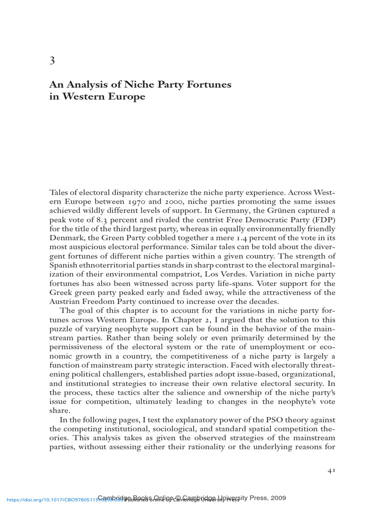 An Analysis of Niche Party Fortunes in Western Europe | PDF ...