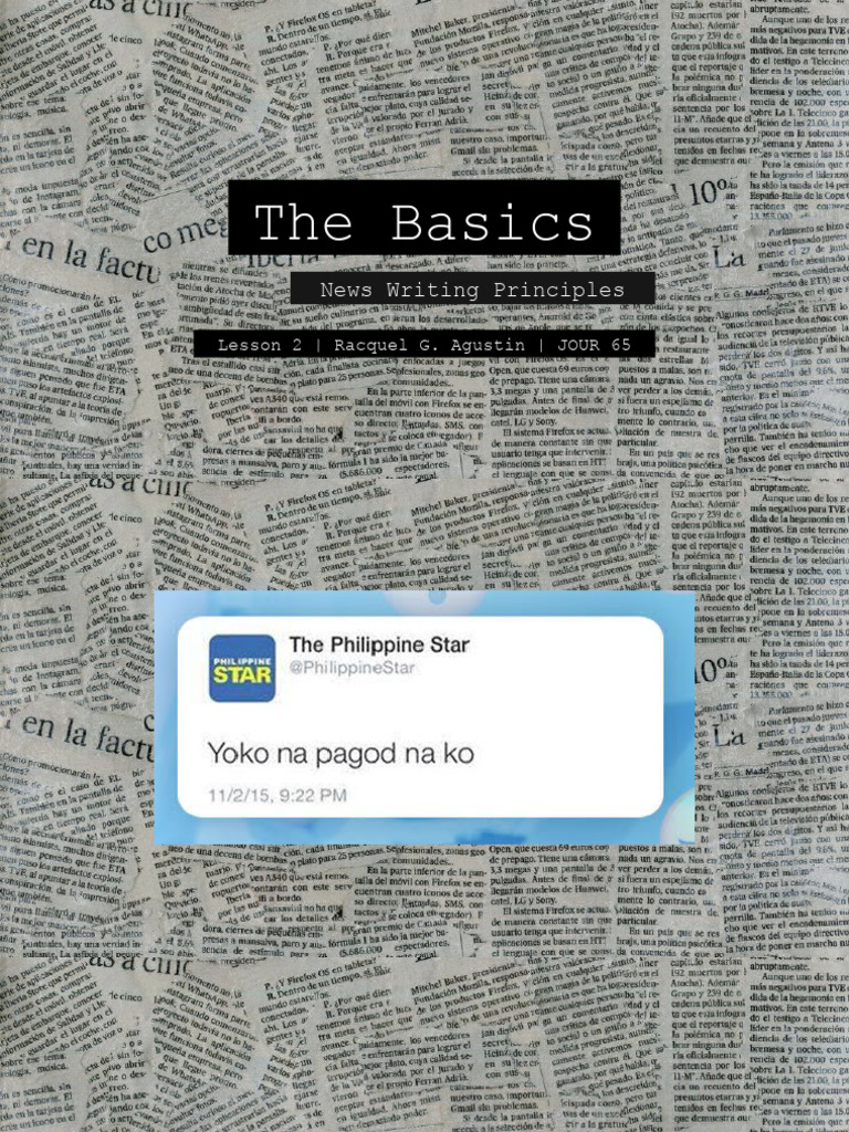 The Basics Principles of News Writing | PDF