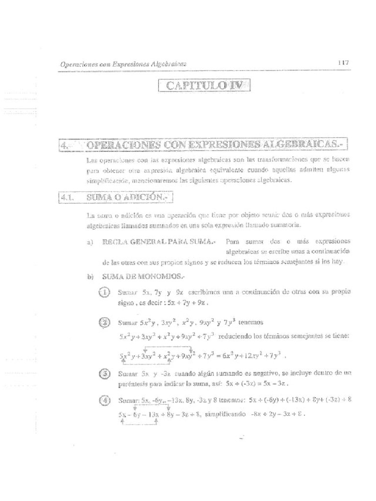 Oper. Con Expresiones Algebraicas by Espinoza | PDF