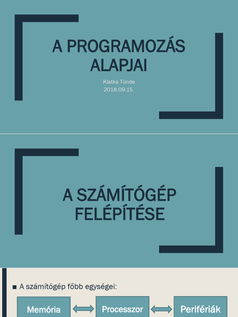 A Programozás Alapjai | PDF