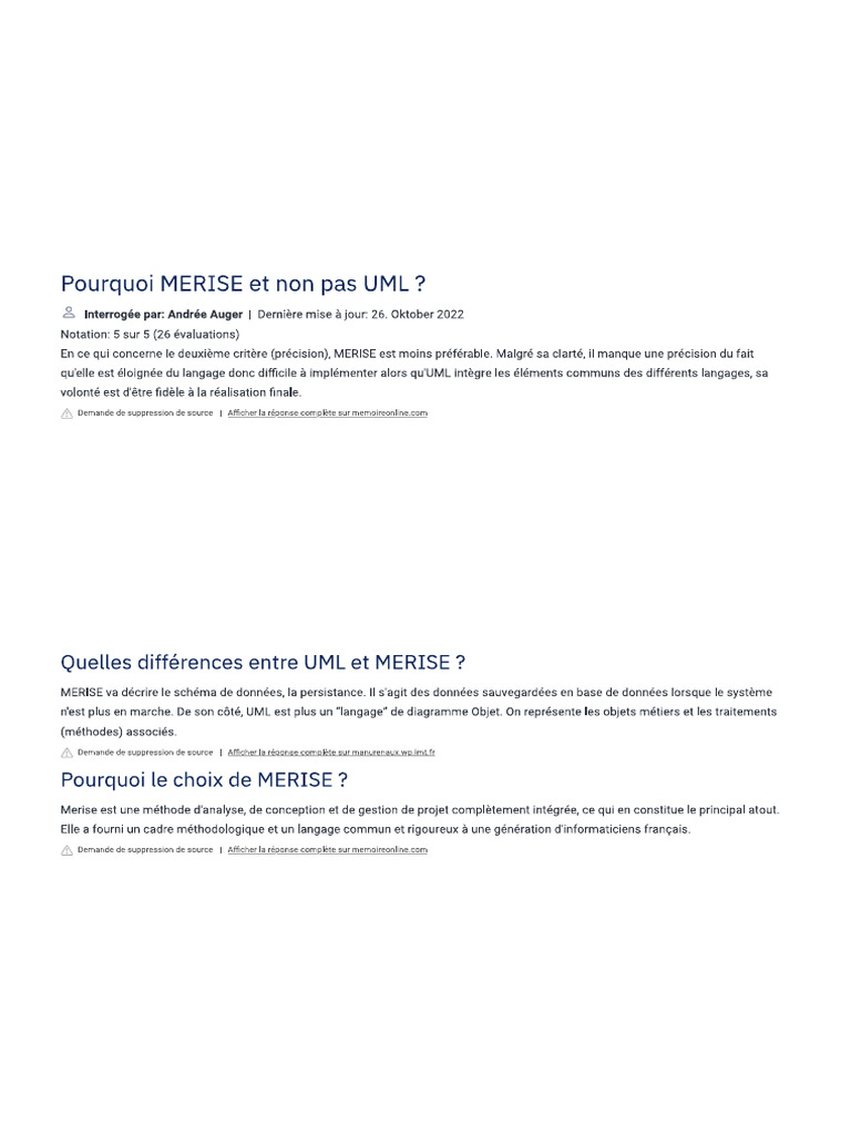 Merise Uml | PDF