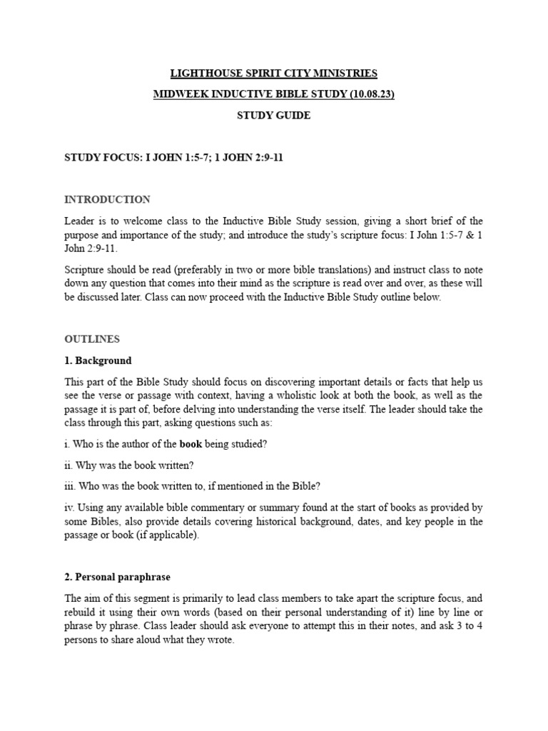 Inductive Bible Study Guide 3 | PDF | Bible | Chapters And Verses Of ...