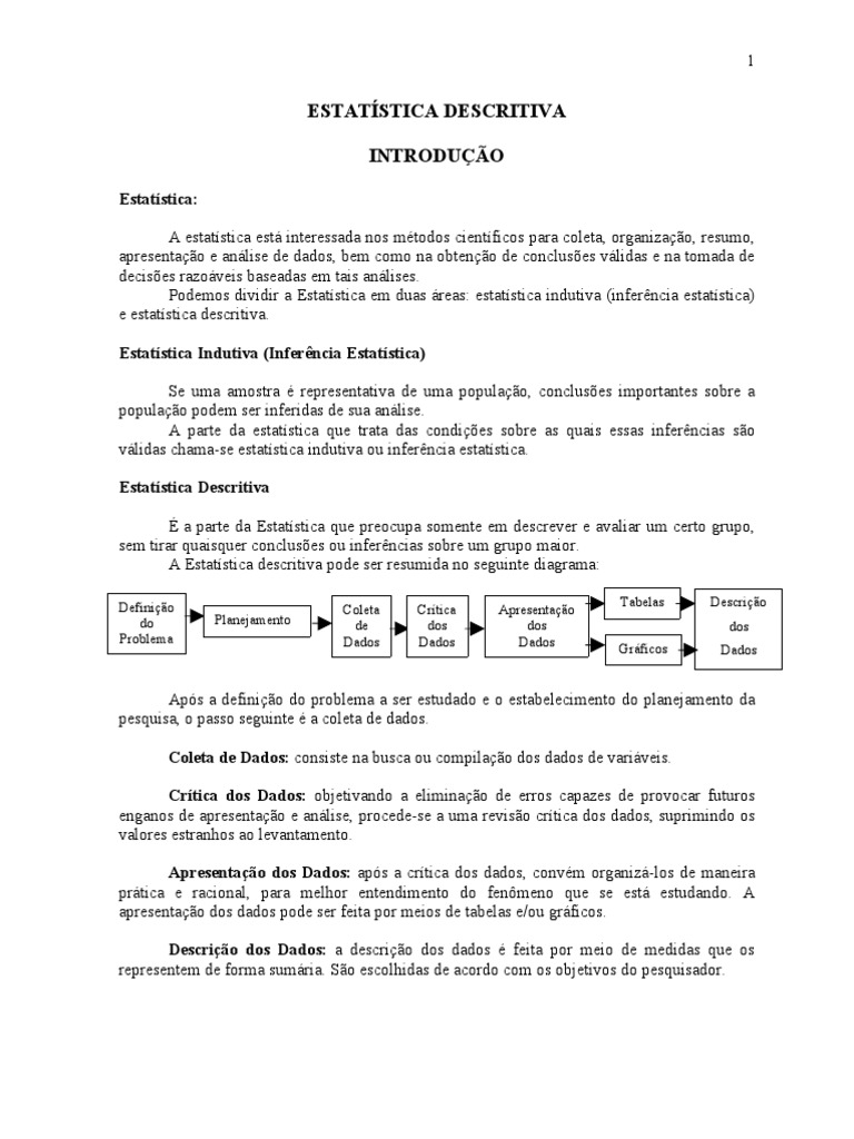 Estatistica Descritiva | PDF | Modo (Estatística) | Média