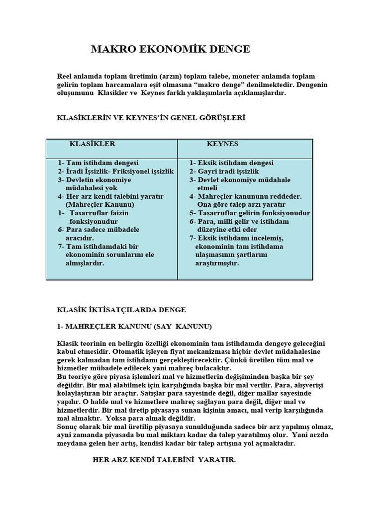 Makro Özet Notlar 2 | PDF