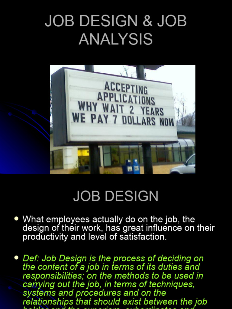 Job Design & Job Analysis | PDF | Systems Science | Cognition