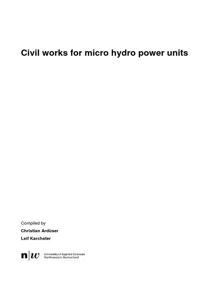 Civil Works for Micro Hydro Power Units | PDF | Fluid Dynamics | Water