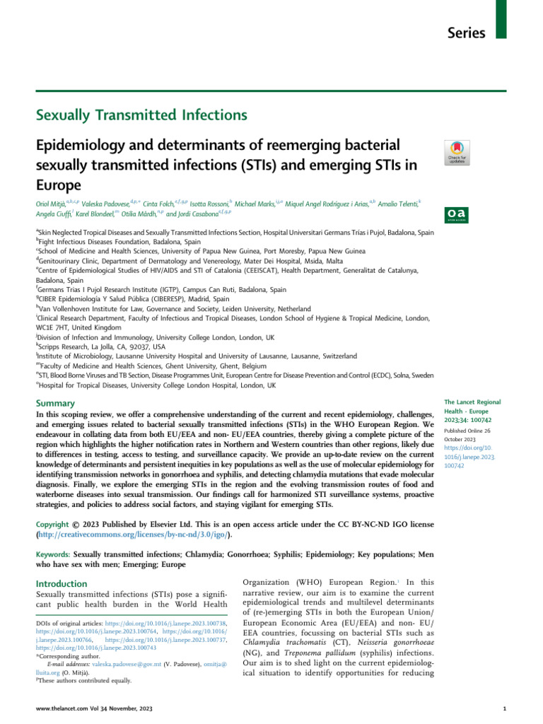 Epidemiology and Determinants of Reemerging Bacterial S - 2023 - The Lancet Regi | PDF ...