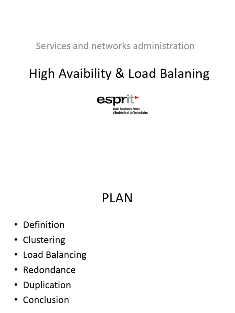 Cours HA LB | PDF | Load Balancing (Computing) | Computer Cluster