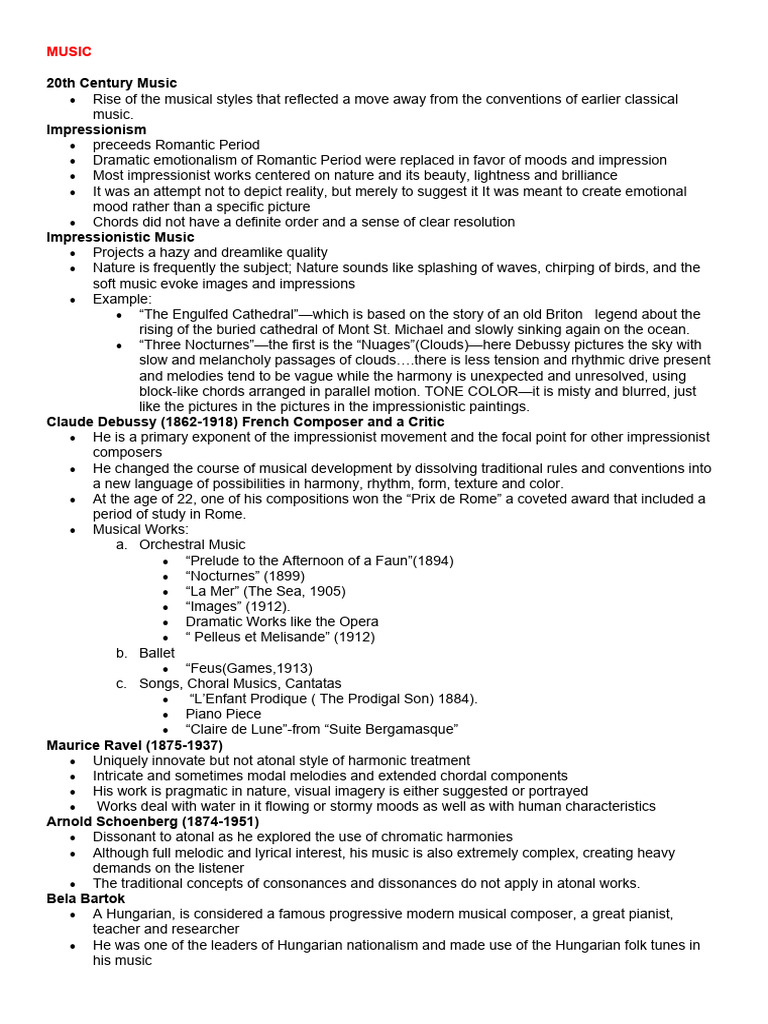 MAPEH q1 g10 | PDF | Impressionism | Paintings