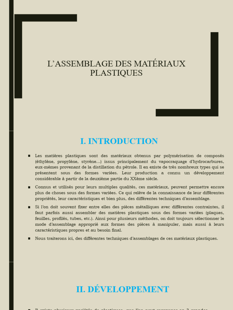 L'assemblage Des Matériaux Plastiques - Final | PDF | Soudage | Construction