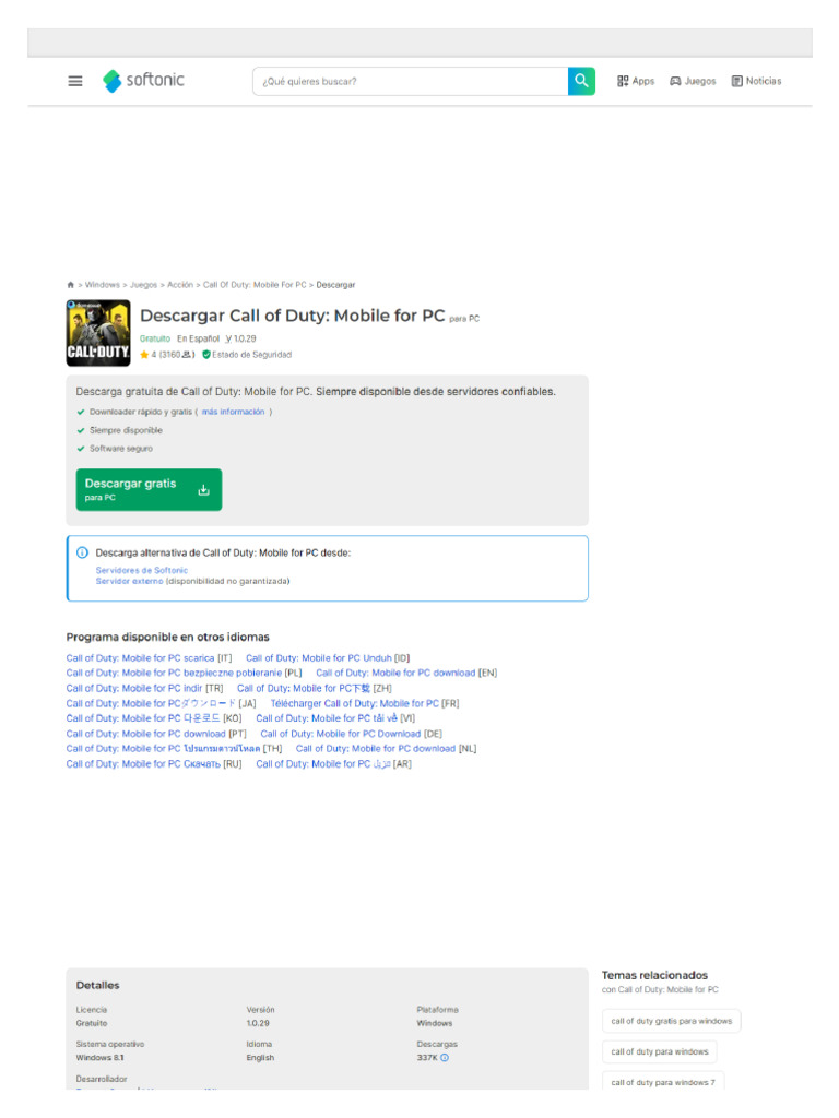 Screencapture Call of Duty Mobile For PC Softonic Descargar 2023 10 04 15 - 25 - 29 | PDF