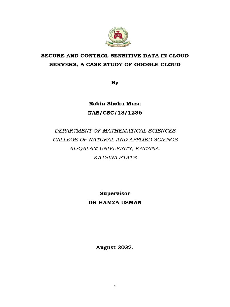 Chapter One | PDF | Cloud Computing | Computer Security