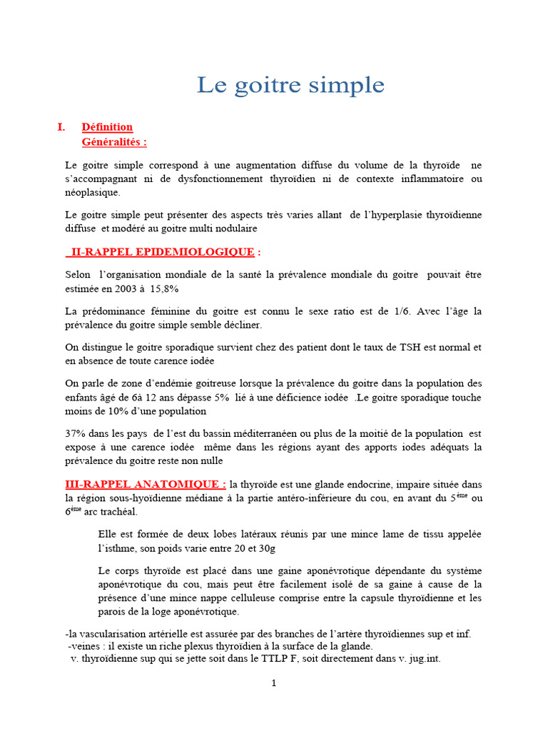 Comprendre le goitre simple et ses causes | PDF | Thyroïde | Hyperthyroïdie
