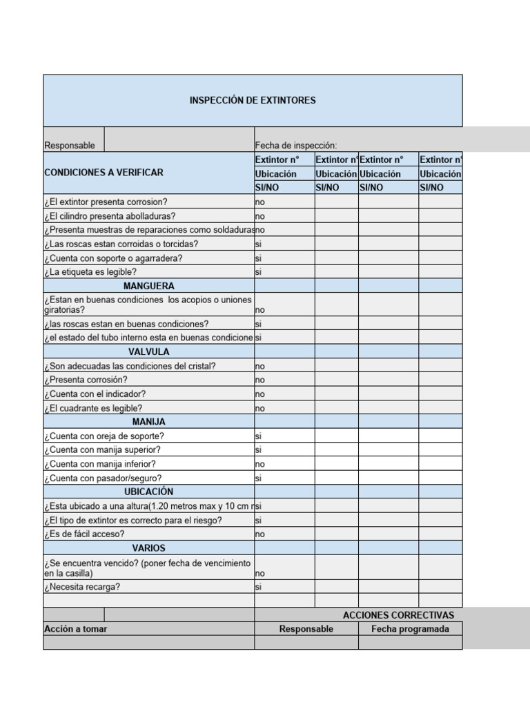 Formatos Inspección 3 | PDF