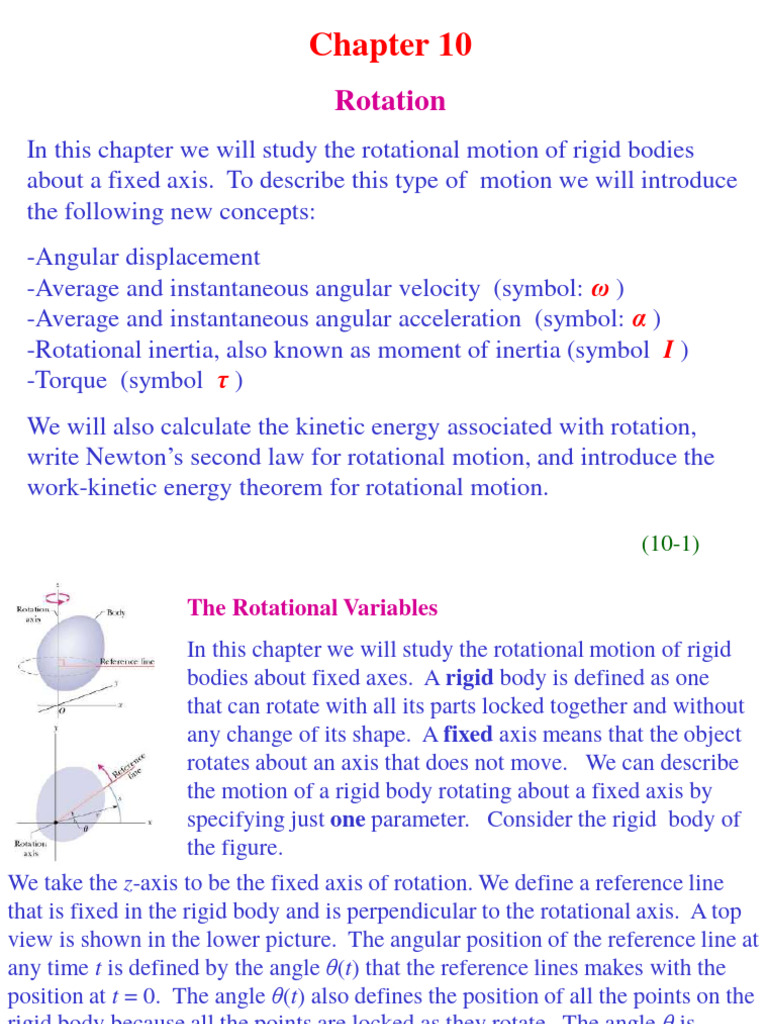 ch10 Rotacao | PDF | Rotation Around A Fixed Axis | Acceleration