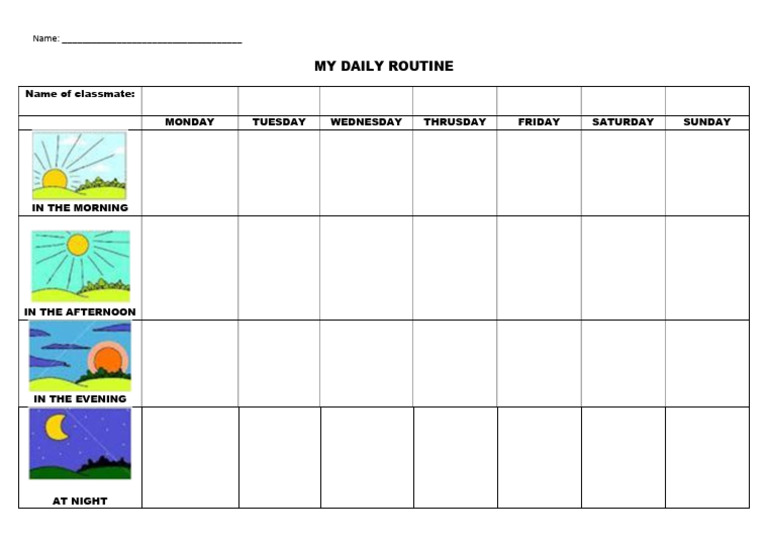 Classmates Daily Routine Chart | PDF