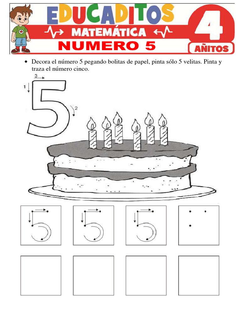 Numero 5 para Ninos de 4 Anos | PDF