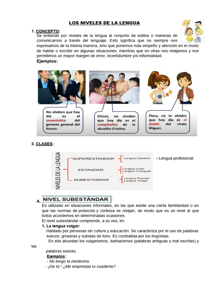 Niveles y Tipos de Lengua | PDF | Blasfemia | Comunicación humana