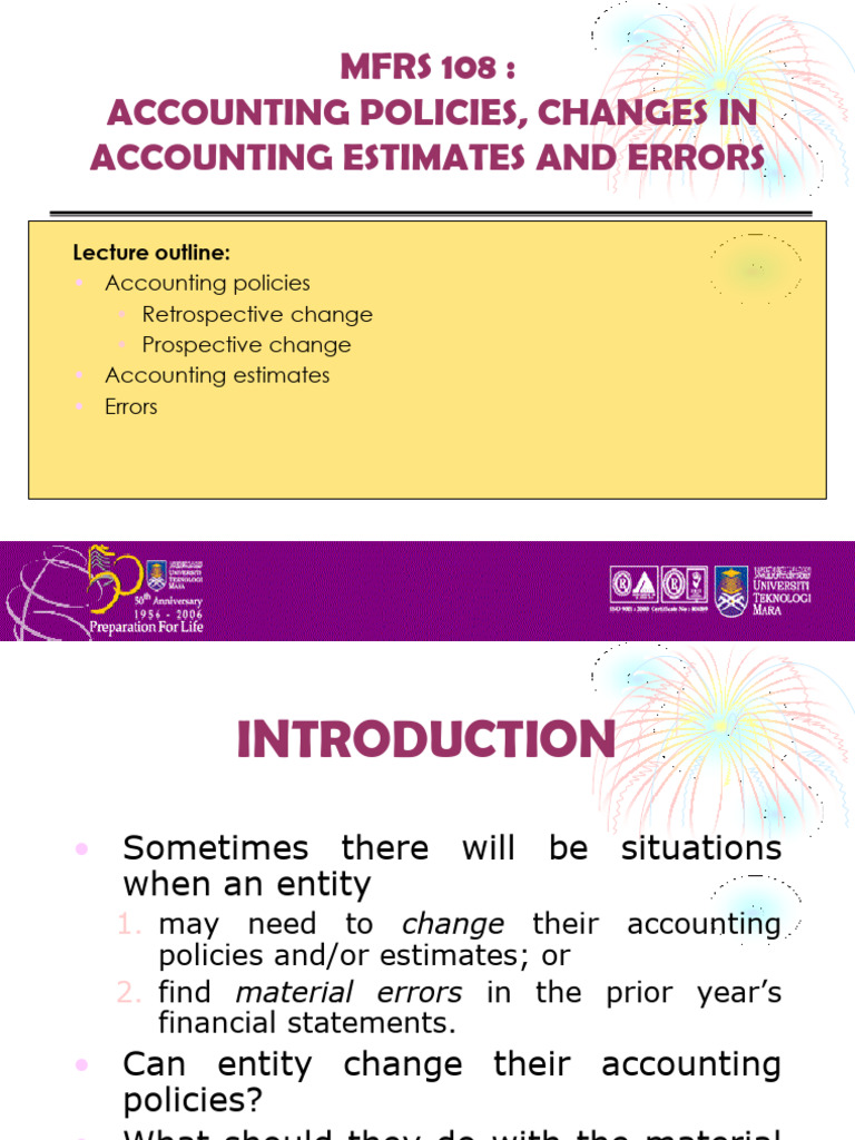 MFRS 108: Accounting Policies & Errors | PDF | Accounting | Equity ...