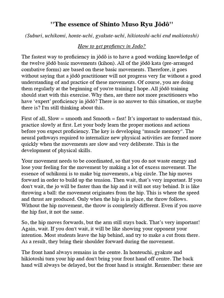 Mastering Jodo: Key Techniques | PDF