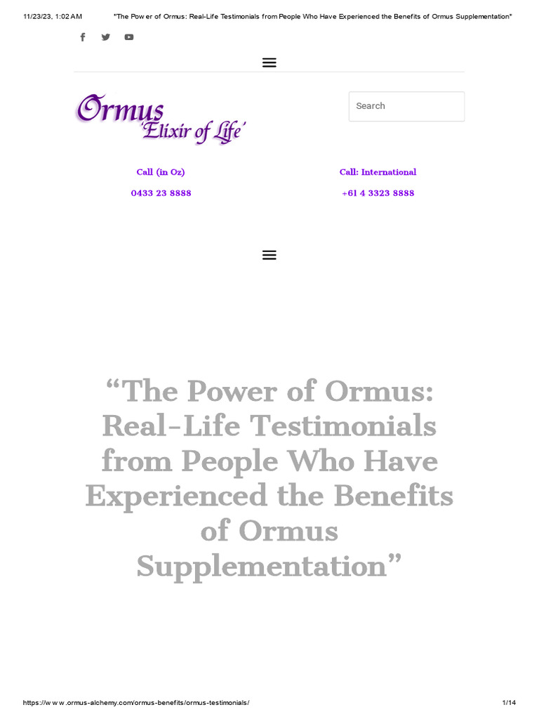 The Power of Ormus - Real-Life Testimonials From People Who Have ...